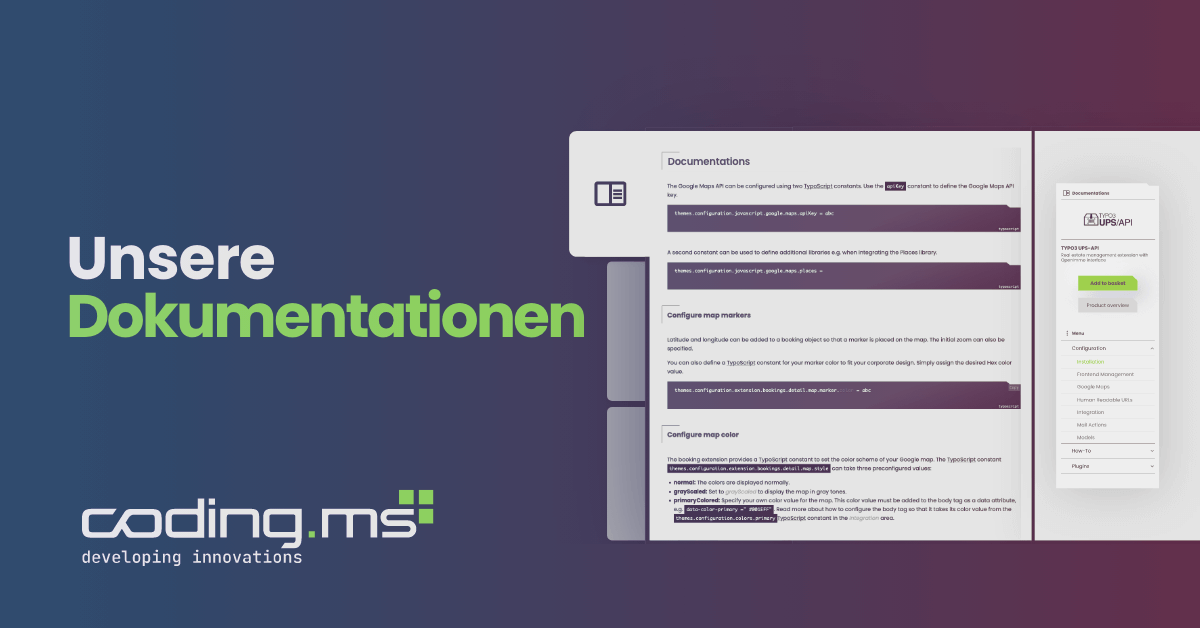 TYPO3 Extension-Dokumentation – für Entwickler:innen: coding.ms